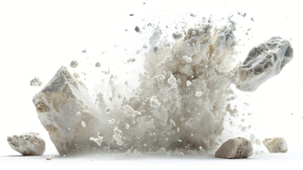 Explosion of stone stock image. Image of ground, dust - 307391337