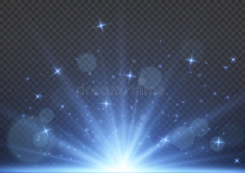 Explosion Sun Blue Glitter Spark, Flash Light Star Stock Vector ...