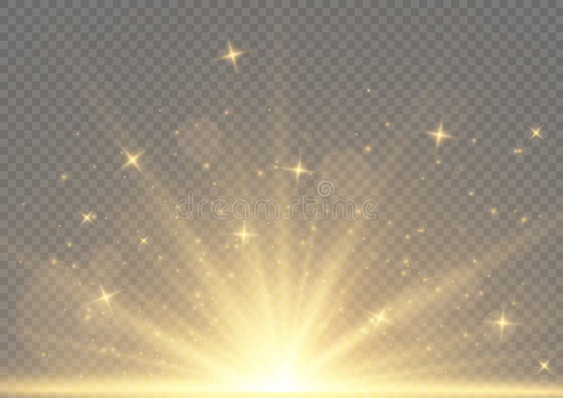 Explosion Sun Gold Glitter Spark, Flash Light Star Stock Illustration ...
