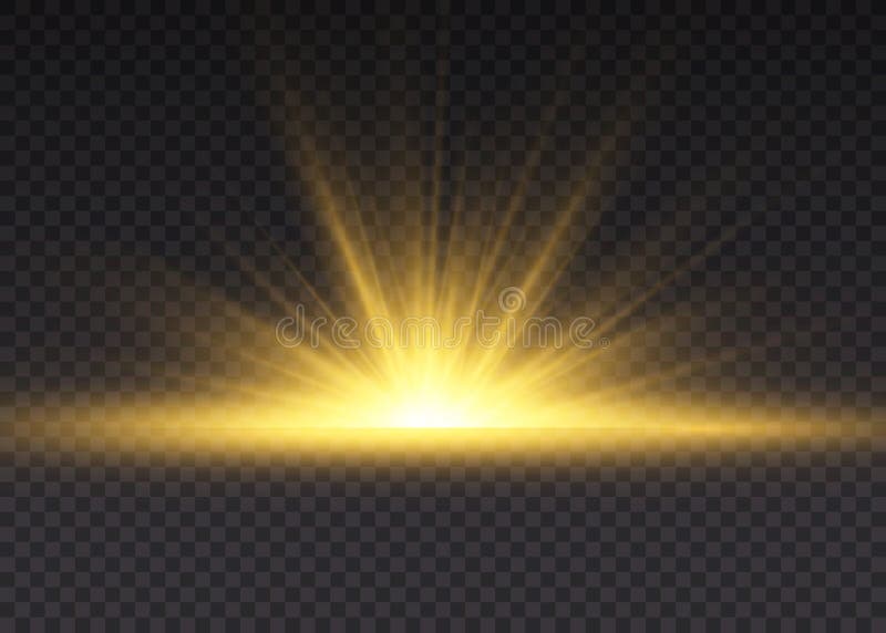 Explosion Sun With Rays And Spotlight, Light Effect. Stock Illustration ...