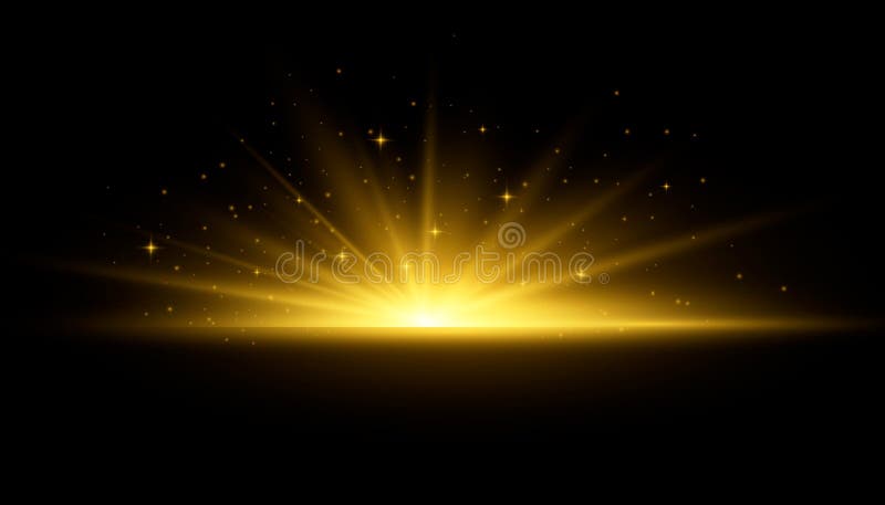 Explosion Sun with Rays and Spotlight, Light Effect. Stock Illustration ...