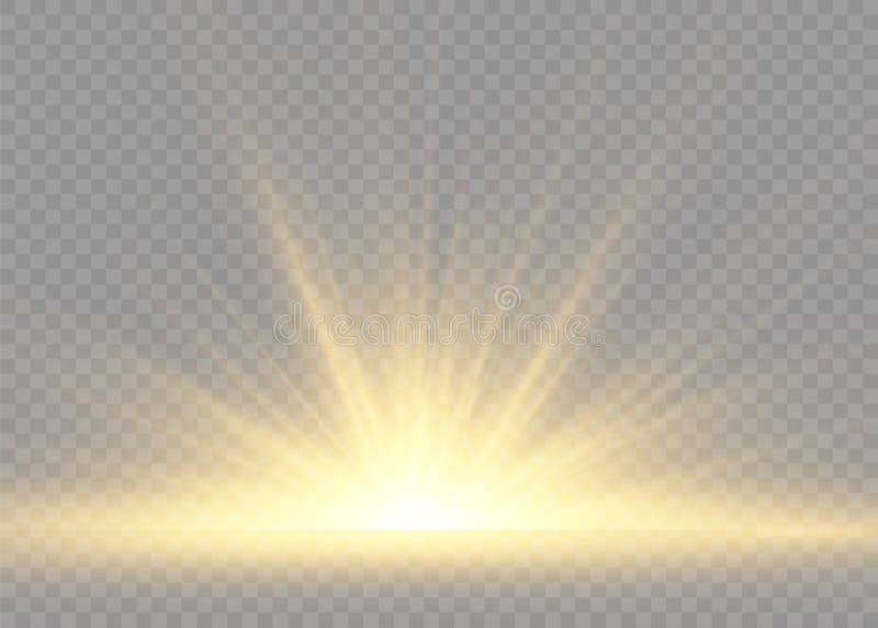 Explosion Sun with Rays and Spotlight, Light Effect. Stock Illustration ...