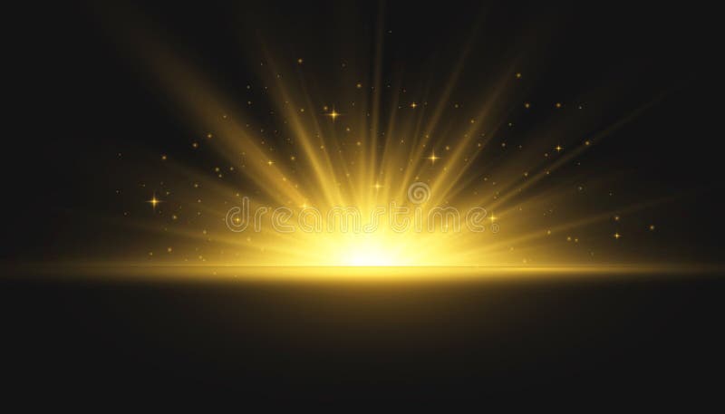 Explosion Sun with Rays and Spotlight, Light Effect. Stock Illustration ...