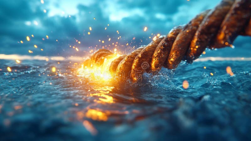 Explosion of Underwater Cable with Electrical Sparks Stock Illustration ...