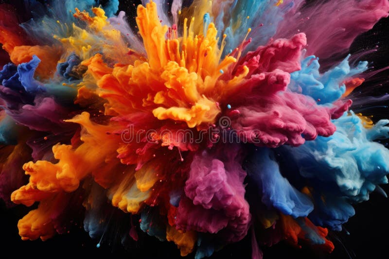 Explosion of Various Colors Blending into a Captivating and Lively ...