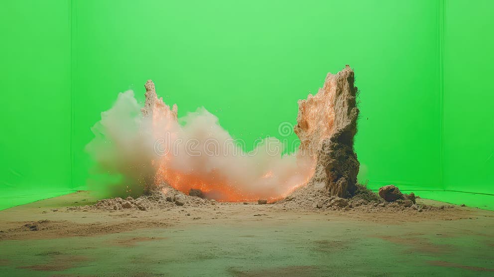 Explosion VFX Element on Green Screen - Dramatic and Versatile Visual ...