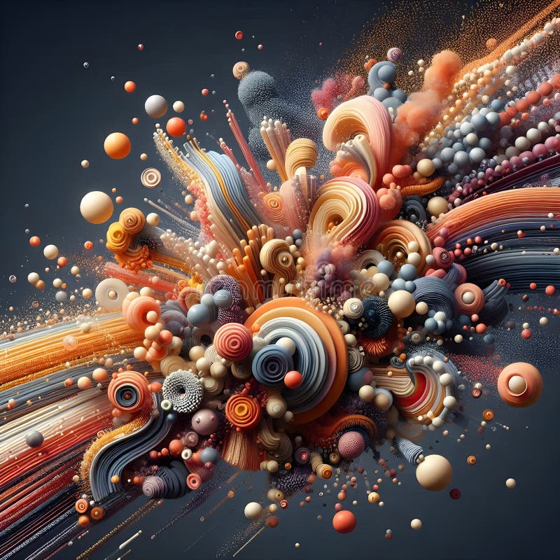 Vibrant Abstract Form Exploding with Color, Texture, and Intricate ...