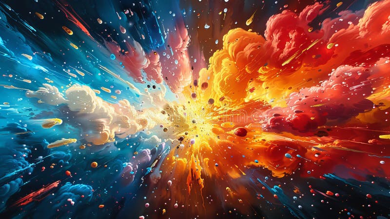 Explosion of Vibrant Colorful Clouds in Space Stock Photo - Image of ...