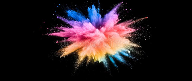 Explosion of Vibrant Colors Against a Black Backdrop Stock Image ...