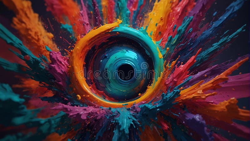 An Explosion of Vibrant Colors Radiating from a Central Vortex Depicts ...