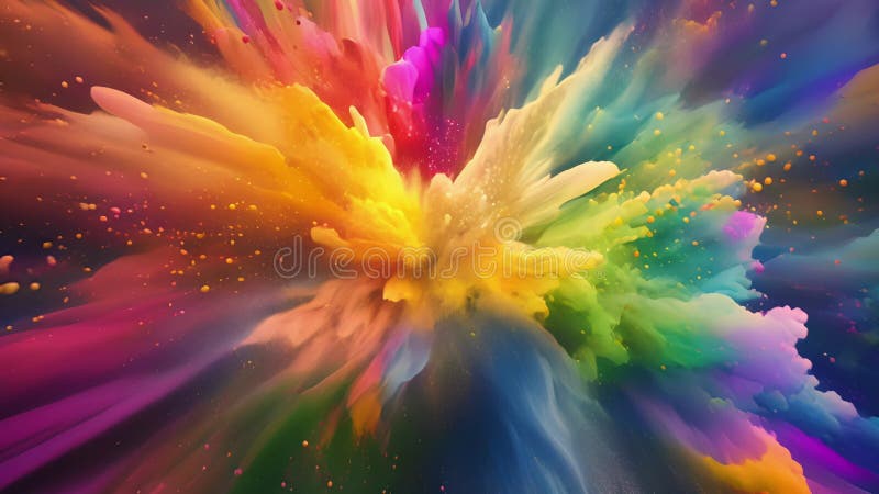 An Explosion of Vibrant Colors and Shapes Representing the Explosion of ...