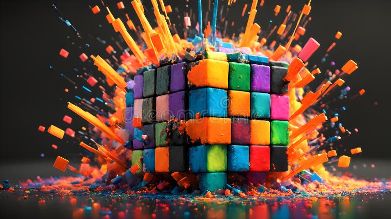 Explosion of Vibrant Minecraft Inspired Textures. Cubes and Paint ...