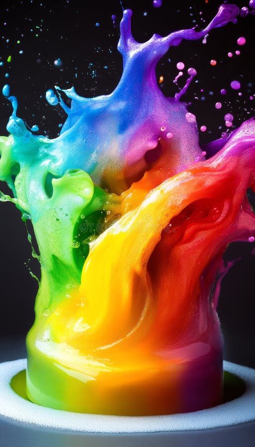 Explosion of Vibrant Rainbow Colors, Abstract Background of Liquid ...