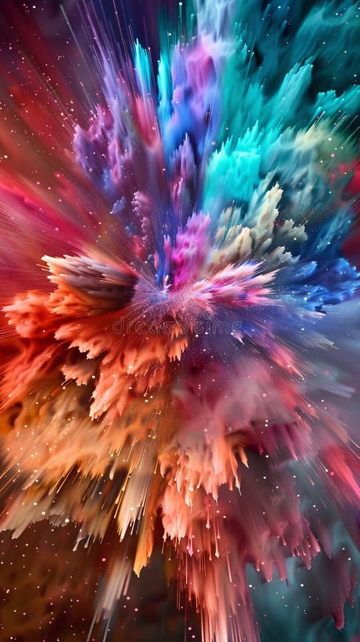 Explosion of Vibrant Swirling Colors, Digital Art. Abstract Creativity ...