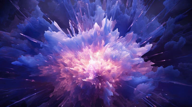 Explosion of Violet - Blue Light, Abstract Illustration Stock ...