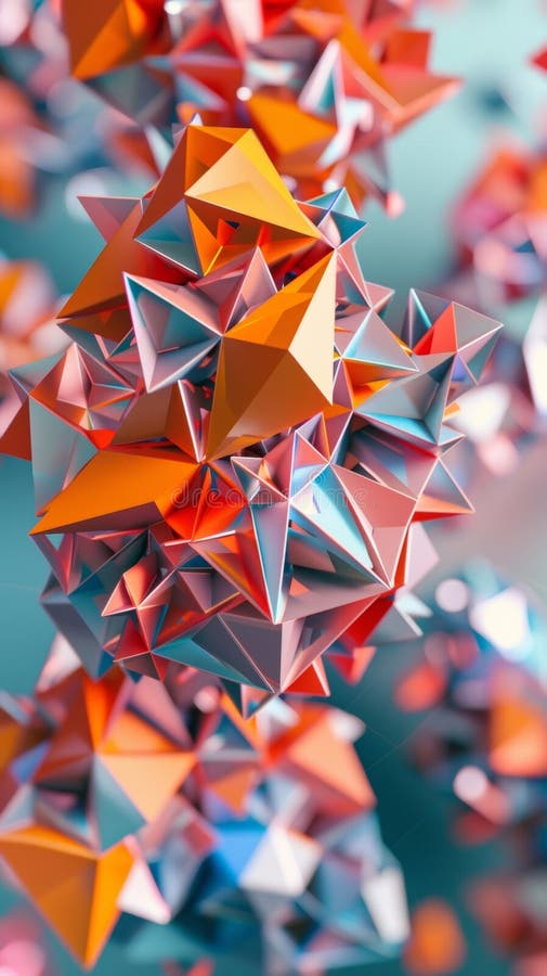 An Explosion of Vivid Polyhedra Interlocking and Overlapping in a ...