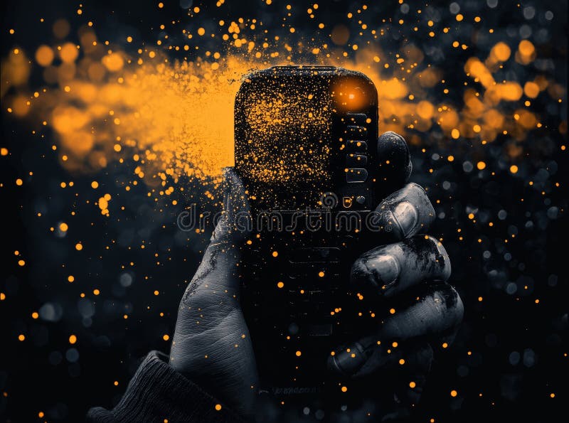 Explosion Walkie-Talkie Hand Fire Spark Destruction Device Chaos Stock ...