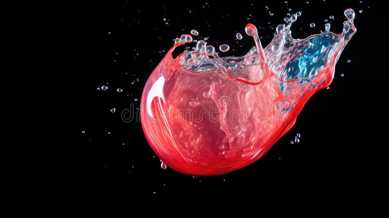 A Water Balloon Bursting Against a Sunset Sky, Generated by AI. Stock ...