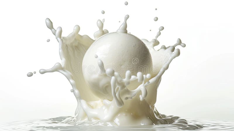 Explosion of Whipped Cream on a White Background. Generated AI Stock ...