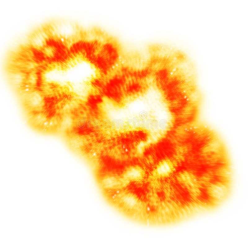 Explosion on White Background Stock Photo - Image of orange, fire: 7149676