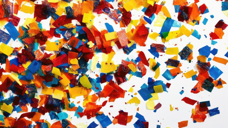 Explosion White Background with Confetti Stock Illustration ...