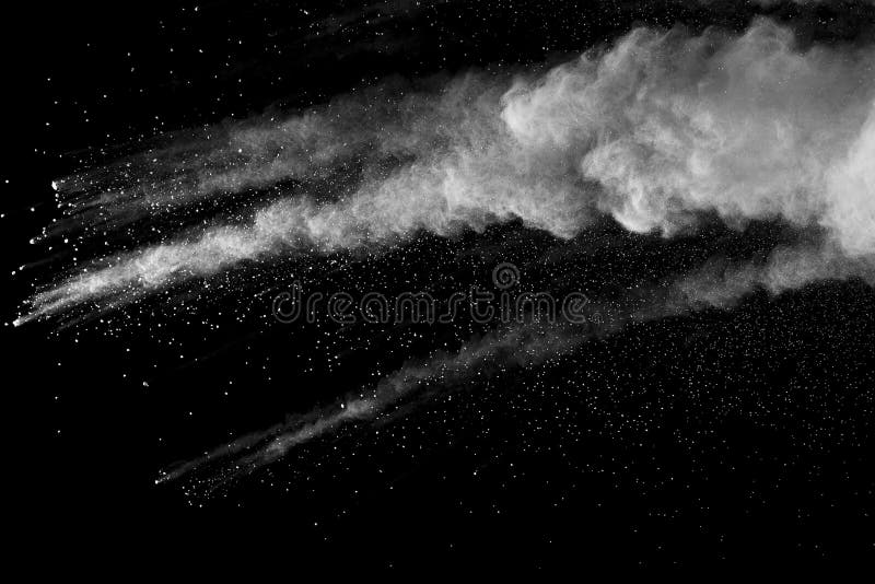 Explosion of White Dust on Black Background. Stock Photo - Image of ...