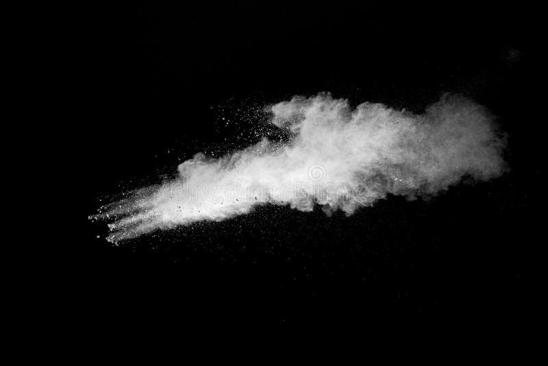 Explosion of White Dust on Black Background. Stock Photo - Image of ...