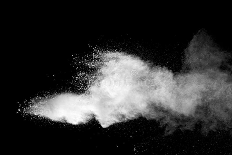 Explosion of White Dust on Black Background. Stock Image - Image of ...