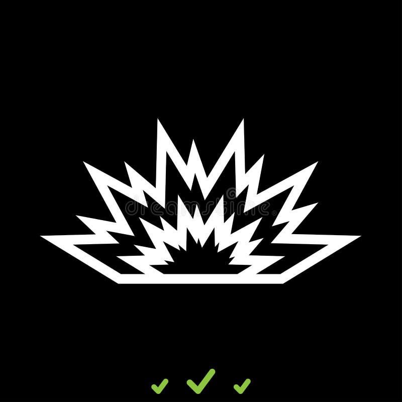 Explosion it is White Icon . Stock Vector - Illustration of attack ...