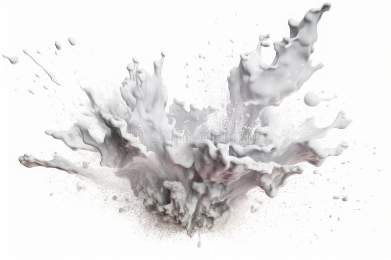 Explosion of White Paint on White Background. Fluid Background. Color ...