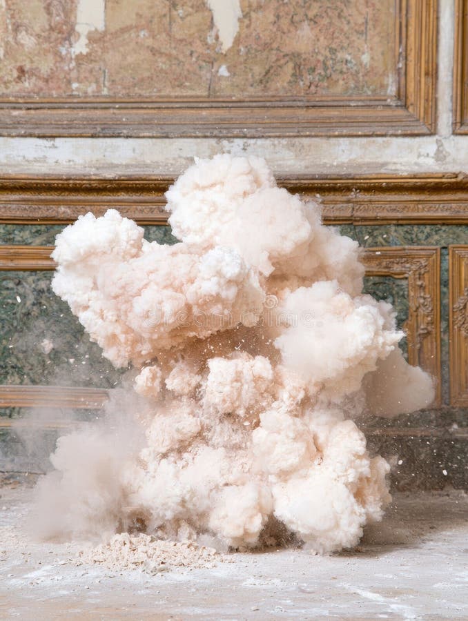 Explosion of White Smoke in an Old Room Stock Illustration ...