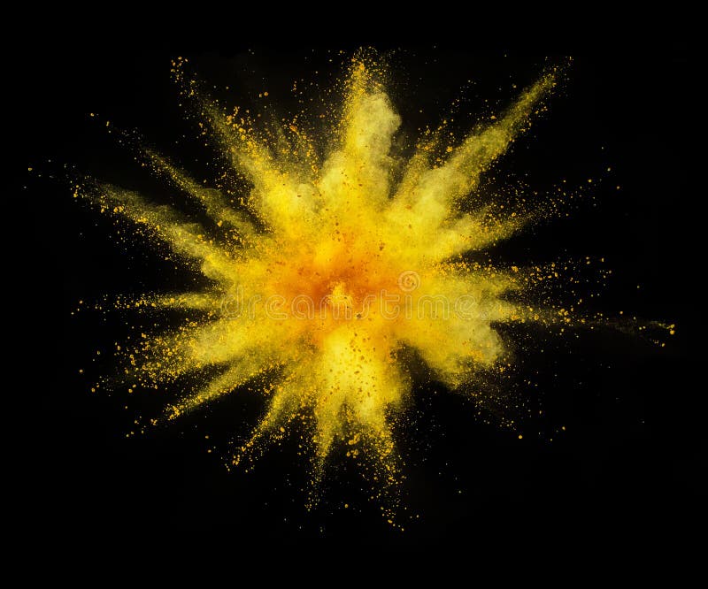 Explosion of Yellow Light on Black Background Stock Image - Image of ...