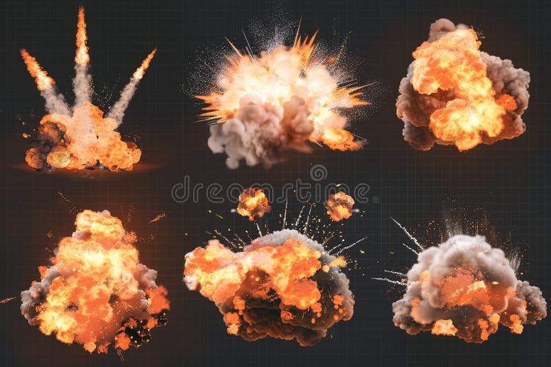 Explosions Collection a Variety of Dramatic Fire and Smoke Effects ...