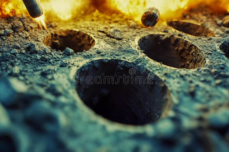 Explosions Create Deep Craters in Rugged Terrain during an Intense ...