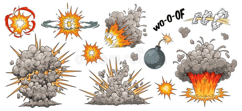 Explosions and Effects in Dynamic Illustrations Stock Vector ...