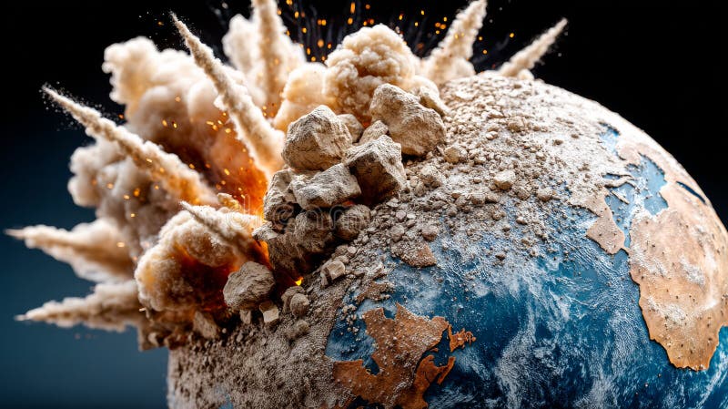 Earth Under Attack from Cosmic Forces Stock Photo - Image of rocks ...
