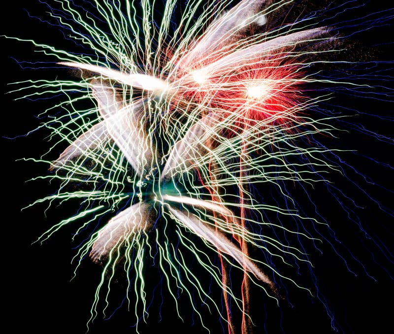 Explosions of Many Launched Fireworks Shells into the Night Aerial ...