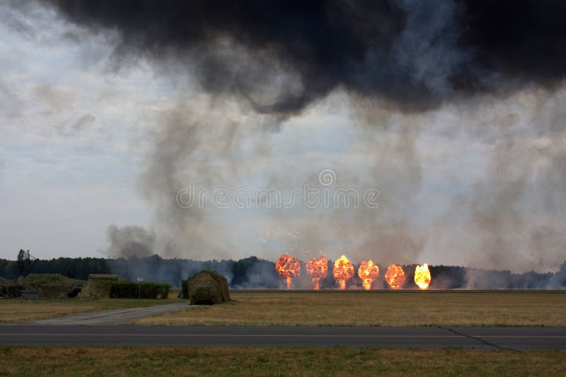 The Explosions at a Military Range Stock Photo - Image of field, crater ...