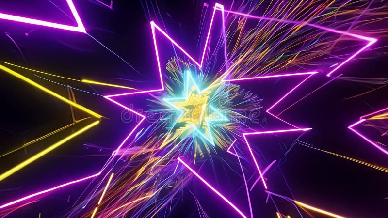 Explosions of Neon Colors Erupt and Burst Transforming into an ...