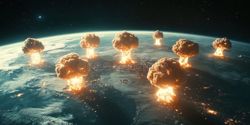 Explosions in the Sky from Multiple Nuclear Detonations Over Earth at ...