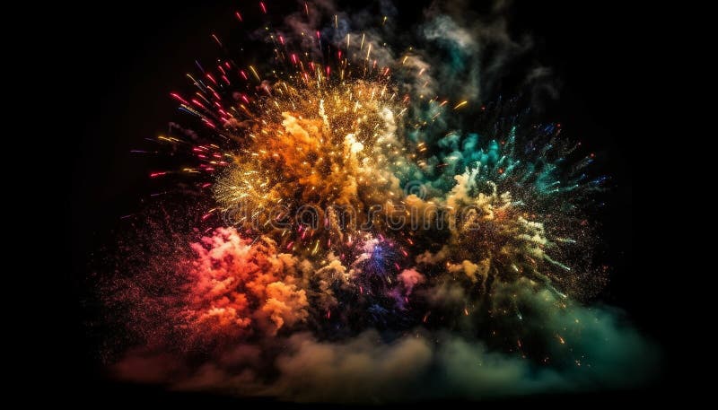Explosive Abstract Backdrop of Multi Colored Galaxy Illuminated by ...