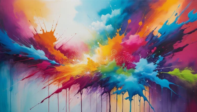 Explosive Abstract Color Splashes Stock Image - Image of contemporary ...