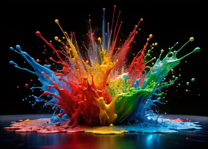 Explosive Abstract 3D Paint Splashes a Dynamic Visual Burst of Color ...