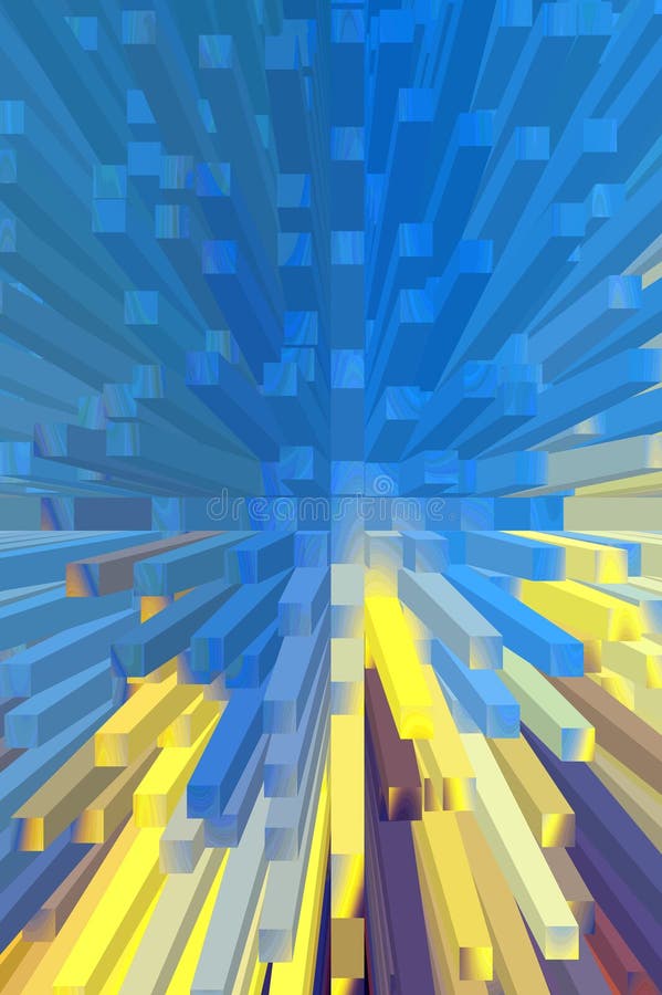 Explosive Abstract Design with Rectangular 3D Blocks Radiating from the ...