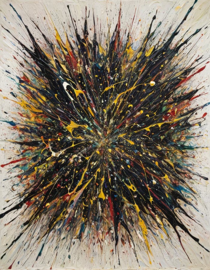 Explosive Abstract Paint Splatter Art Stock Image - Image of unique ...