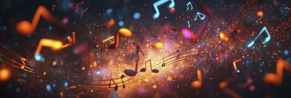 Explosive Array of Vibrant Music Notes in Space Stock Illustration ...