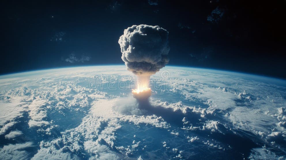 Explosive Atmospheric Nuclear Detonation from Space Perspective Stock ...