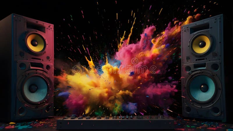 Explosive Audio Experience. Stock Illustration - Illustration of sound ...
