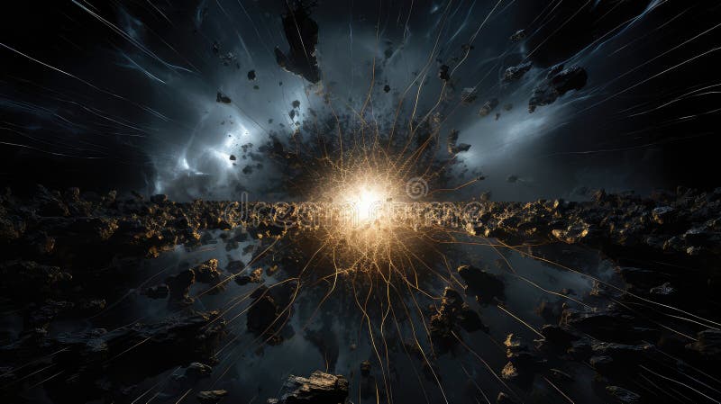 Explosive Black Atom in the Second Photograph Stock Illustration ...