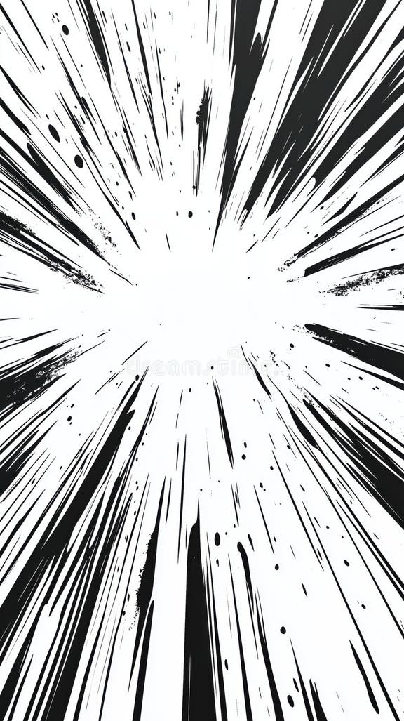Explosive Black and White Comic Style Burst with Dynamic Lines and ...